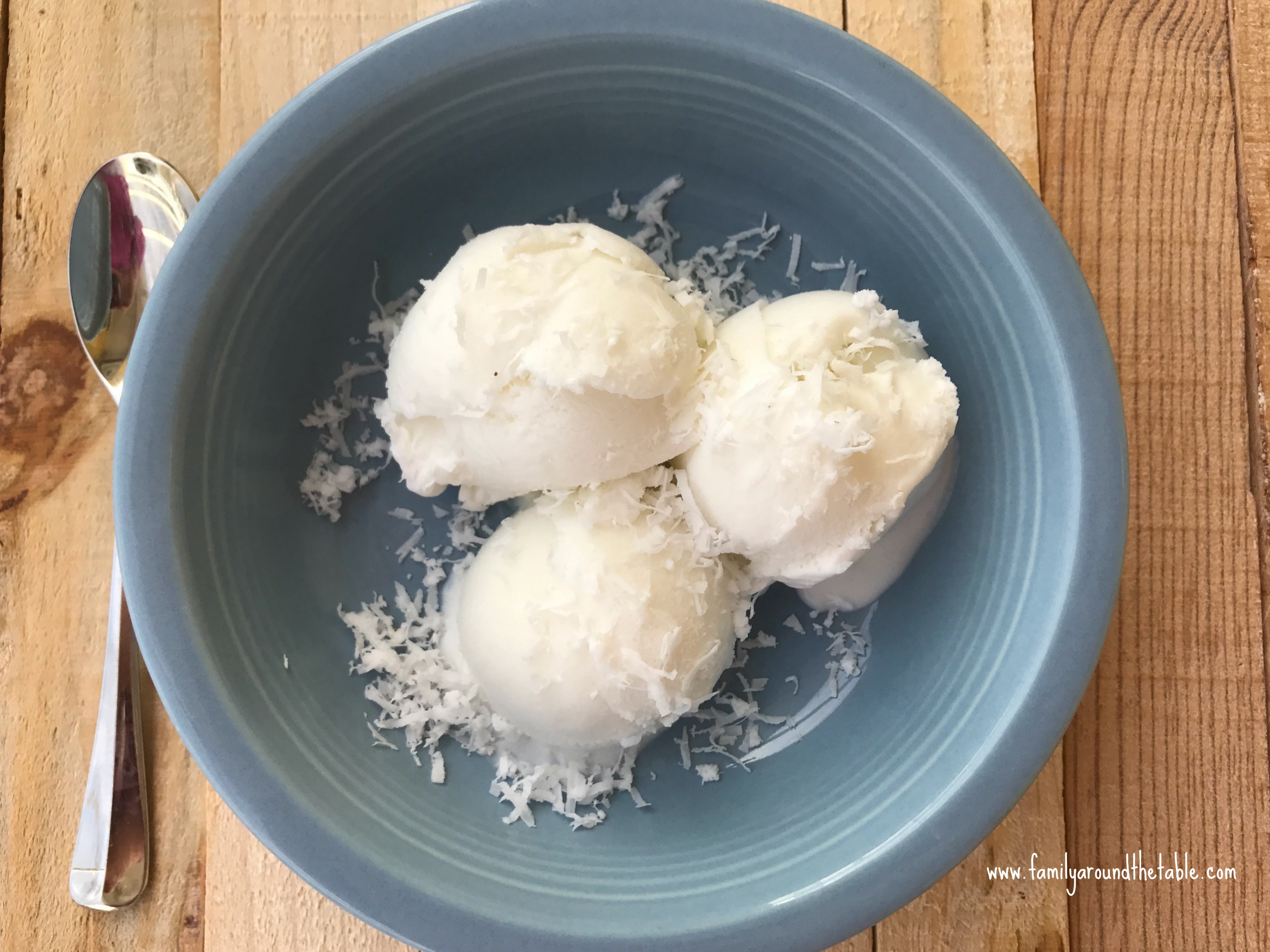 Fresh Coconut Ice Cream • Family Around the Table