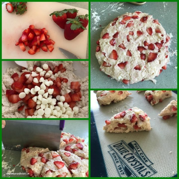 White Chocolate Strawberry and Champagne Scones