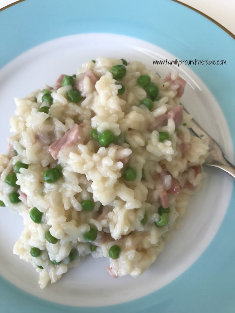 Ham, Pea and Onion Risotto • Family Around the Table