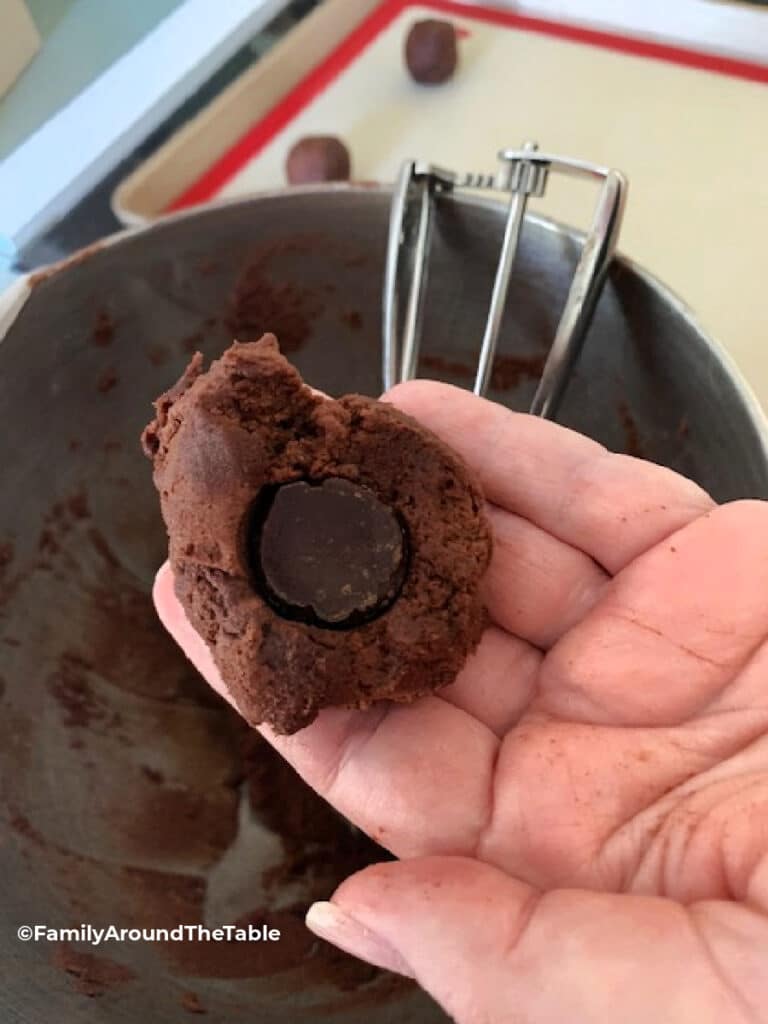 Chocolate Stuffed Peppermint Cookies • Family Around the Table