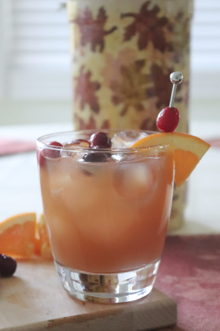 Cranberry Orange Bourbon Cocktail - A Fall Favorite