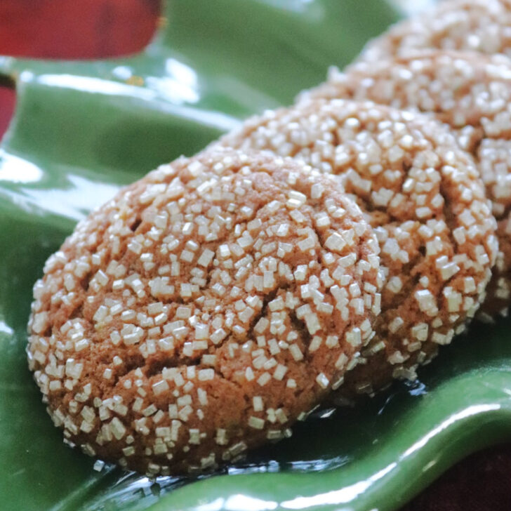 Ginger Molasses Cookies with Crystallized Ginger