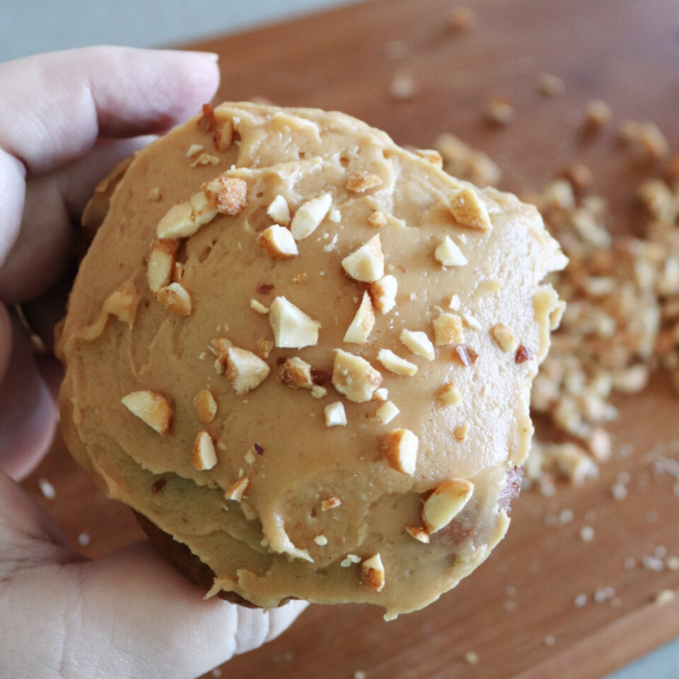 Banana Spice Cupcakes with Peanut Butter Frosting • Family Around the Table