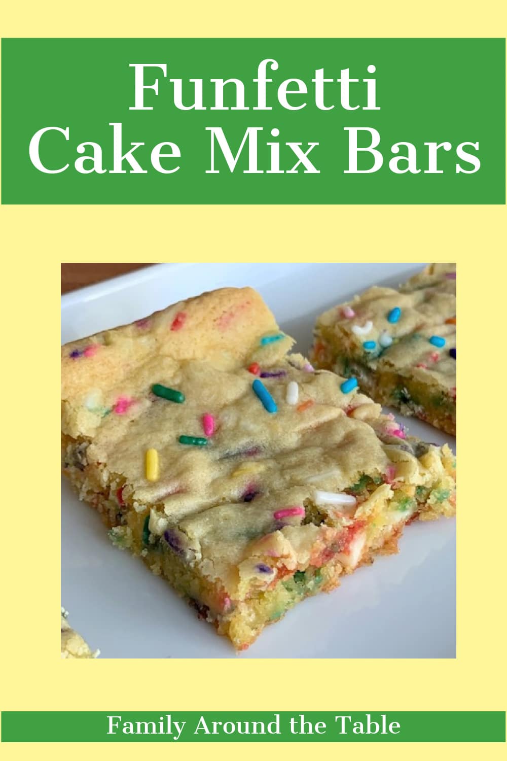Funfetti Cookie Bars - Start with a Cake Mix