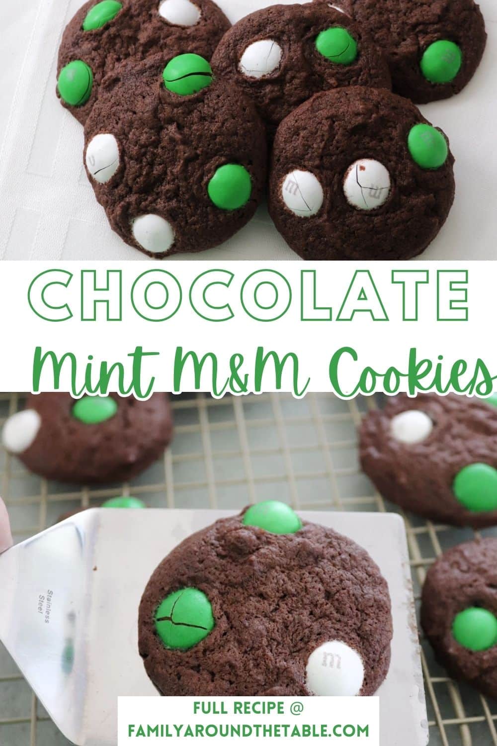 Chocolate Mint M&M Cookies | Family Friendly Recipe