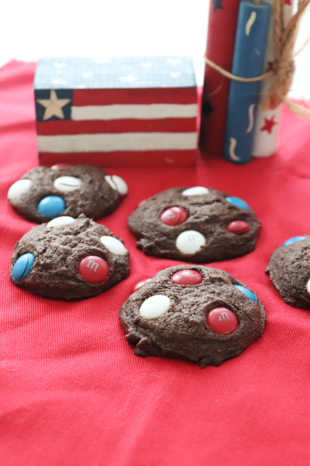 Red White and Blue M&M Cookies