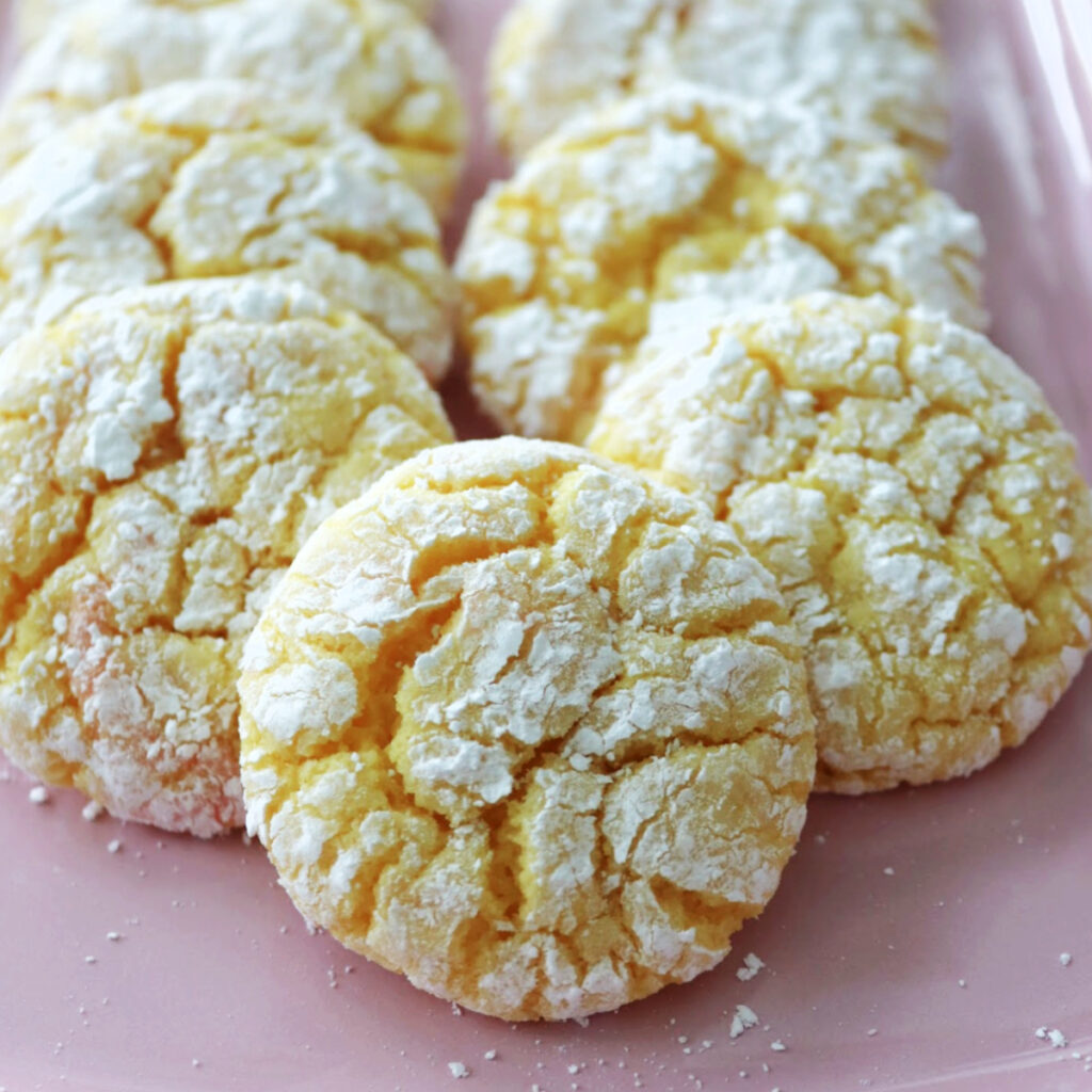 Lemon Crinkle Cake Mix Cookies • Family Around the Table