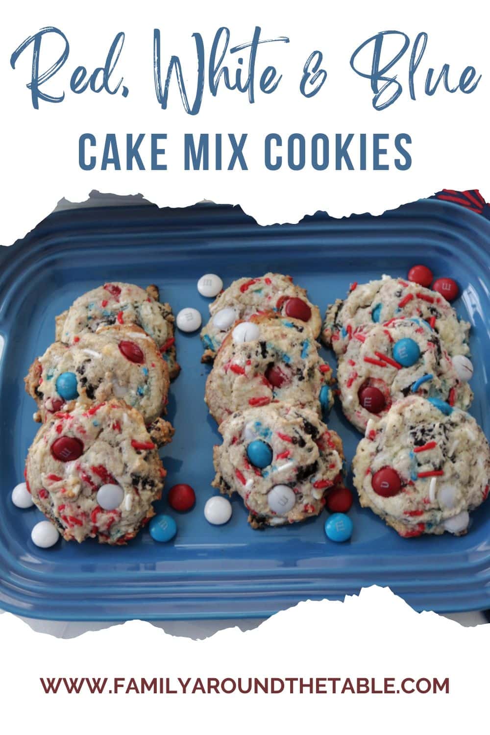 Red White and Blue Cake Mix Cookies | A Patriotic Treat