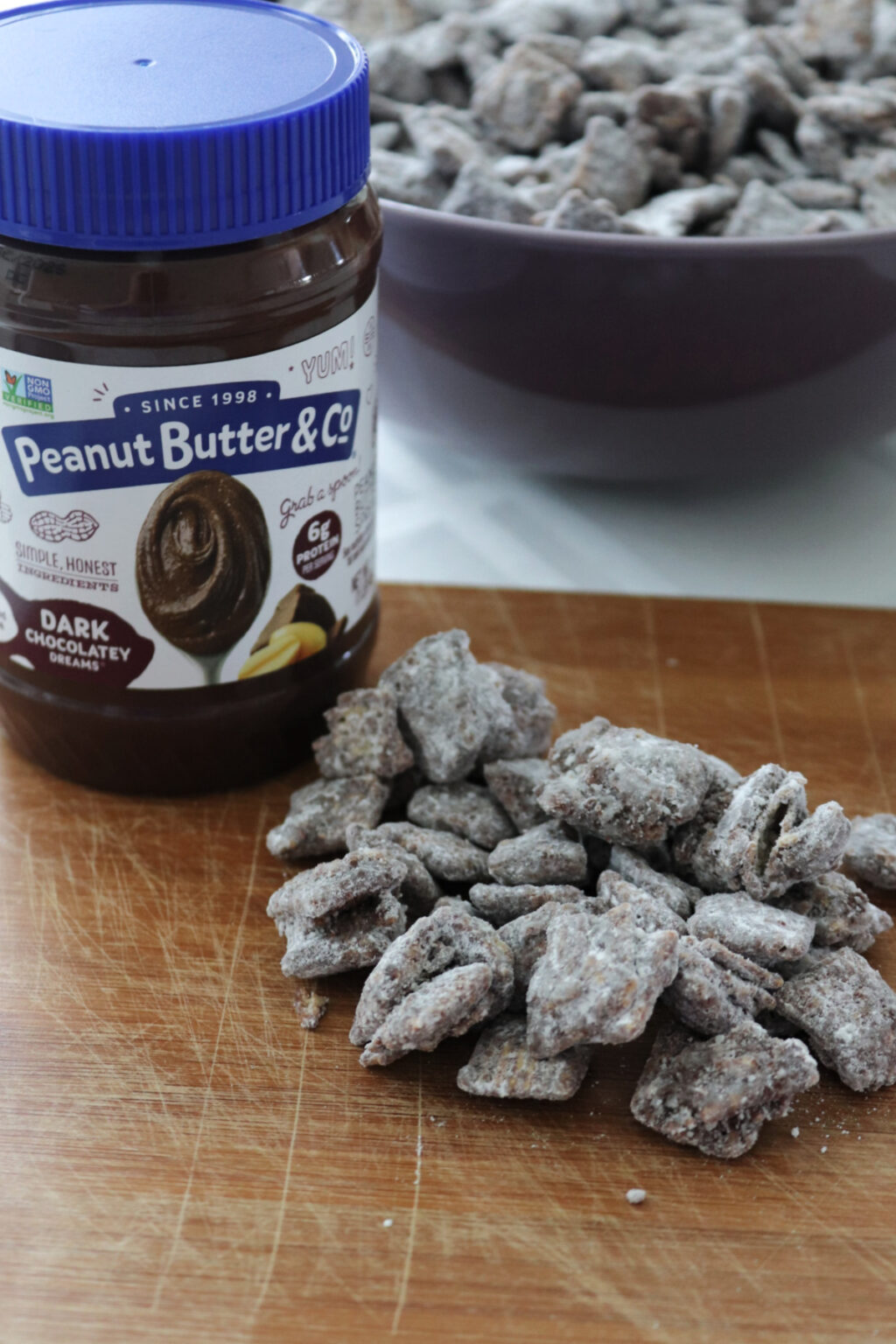 Chocolate Peanut Butter Muddy Buddies • Family Around the Table