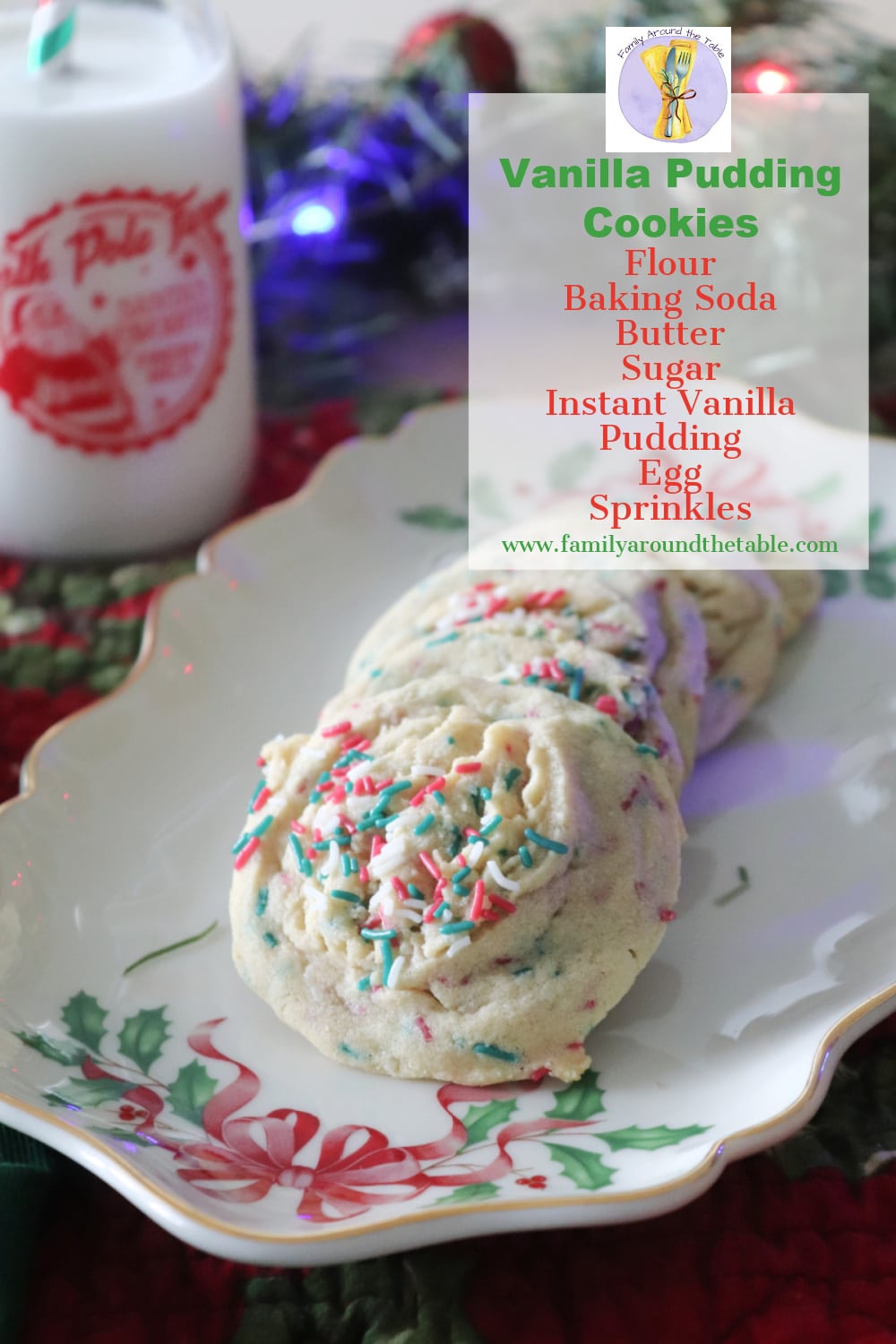 Vanilla Pudding Cookies | Fun and Festive with Sprinkles