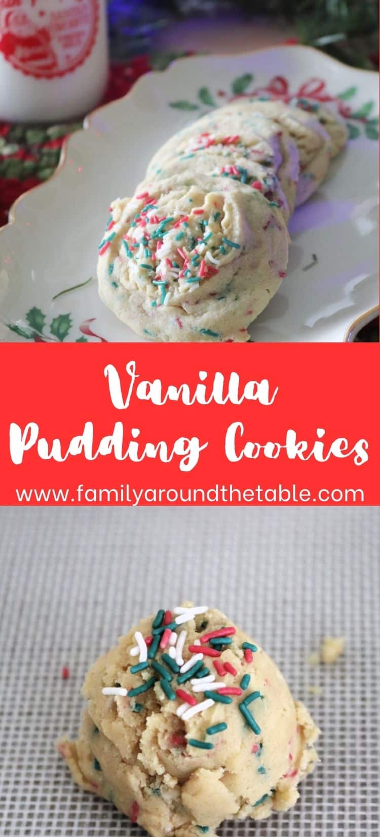Vanilla Pudding Cookies | Fun and Festive with Sprinkles