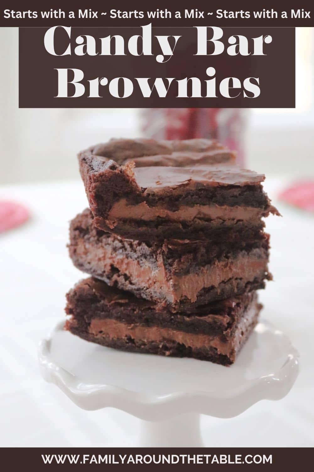 Easy Candy Bar Brownies | Chocolate Stuffed Brownies