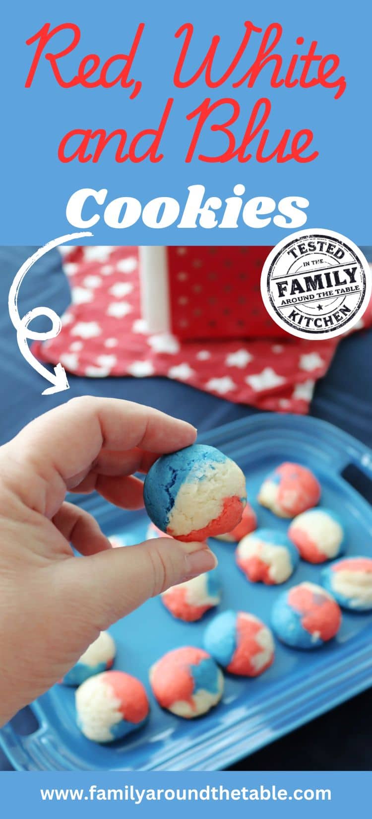 Red White and Blue Cookies | A Patriotic Cake Mix Cookies