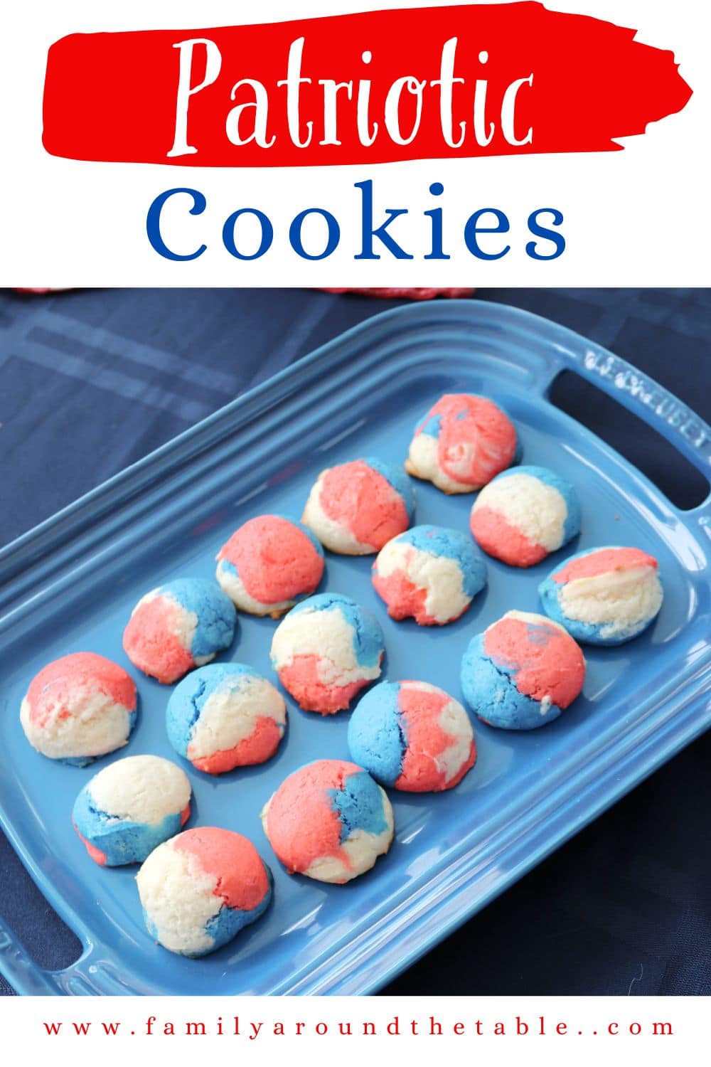 Red White and Blue Cookies | A Patriotic Cake Mix Cookies